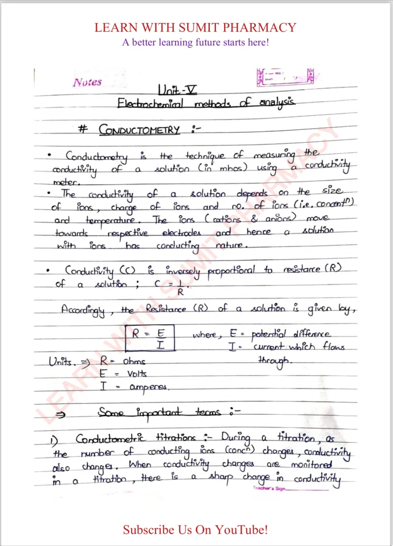 1st Semester Handwritten Notes B Pharma Sumit Pharmacy 1st Semester Handwritten Notes B Pharma Sumit Pharmacy