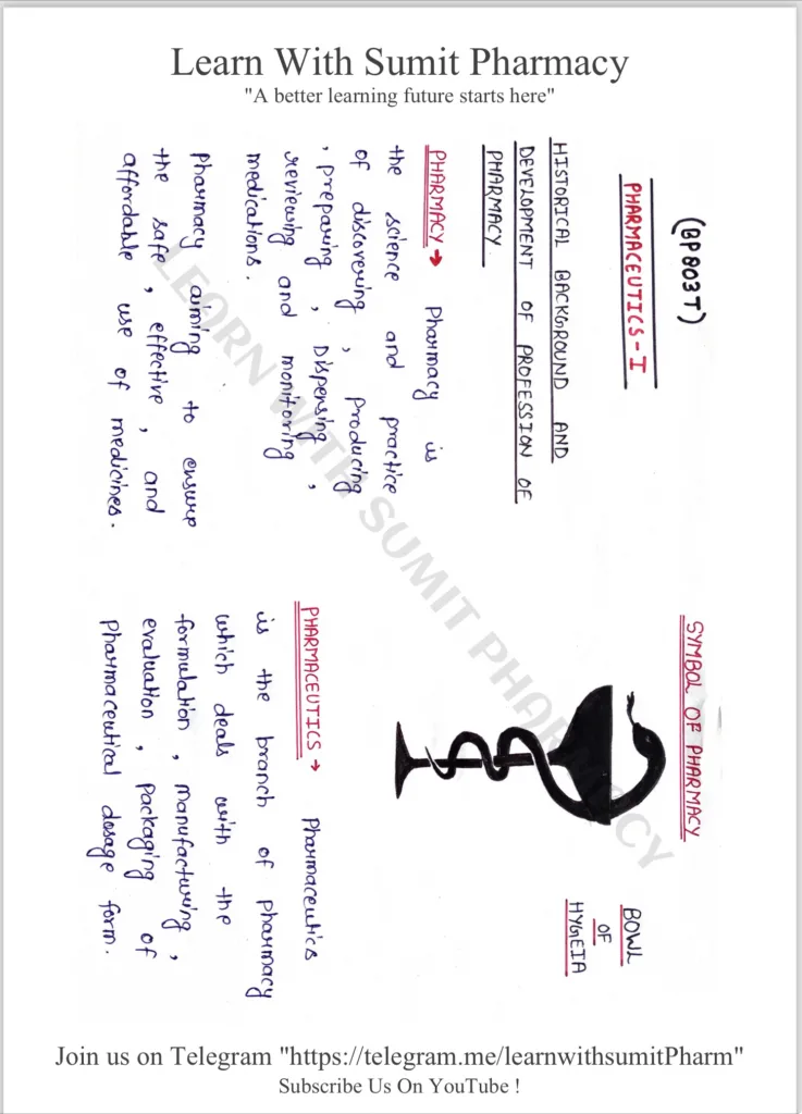 1st Semester Handwritten Notes B Pharma Sumit Pharmacy